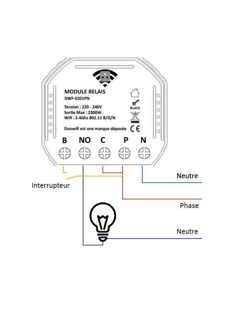 Module relais Wifi encastrable